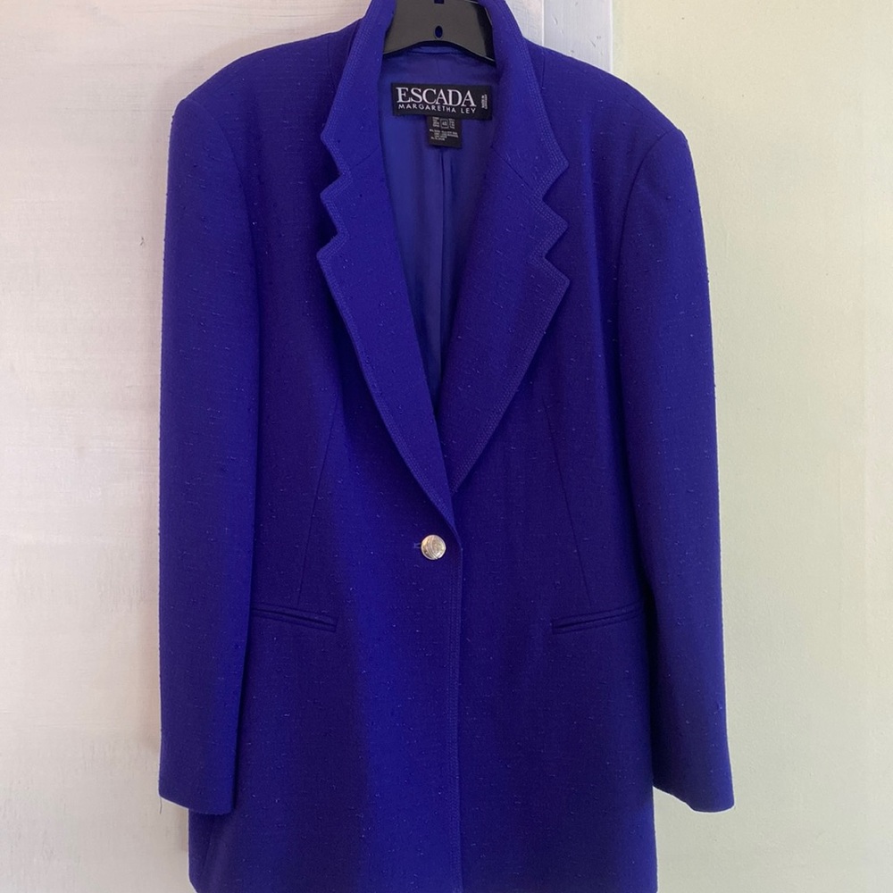 Escada New Wool Sparkling Stunning Jacket Logo Lined … - Gem